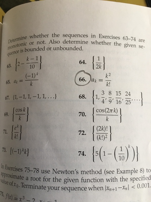 Solved Determine Whether The Sequences In Exercises 63 74