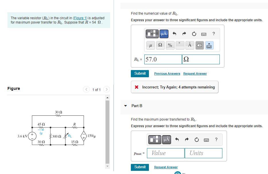 Solved The variable resistor (RL ) in the circuit in (Figure | Chegg.com