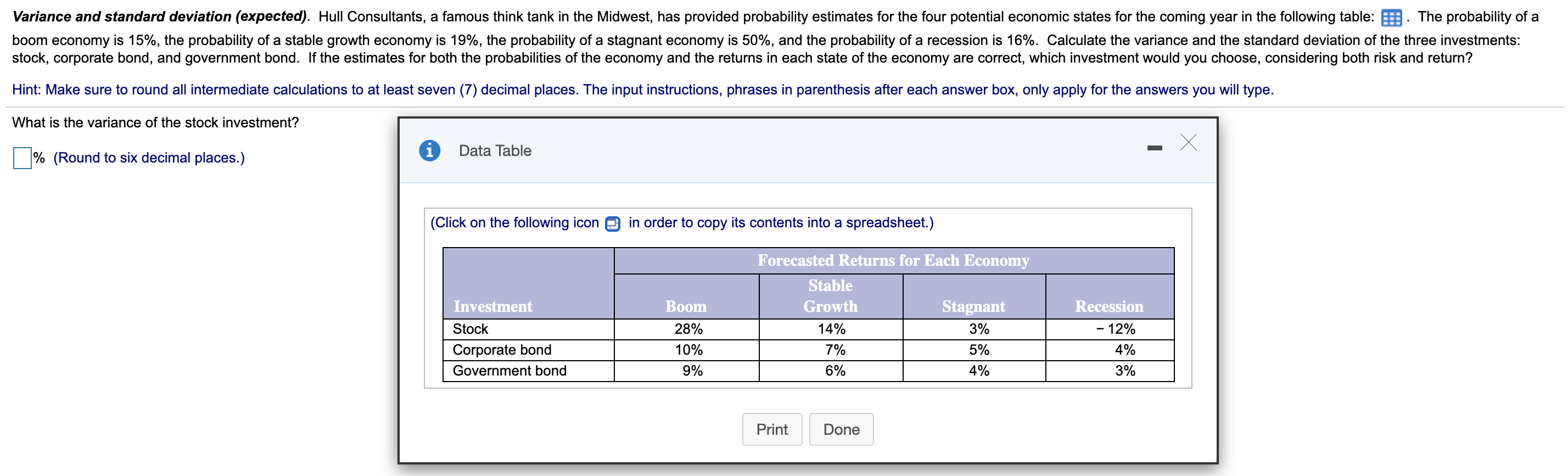 Solved Variance and standard deviation (expected). Hull | Chegg.com
