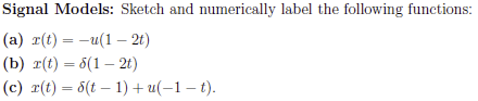 Solved Signal Models: Sketch and numerically label the | Chegg.com