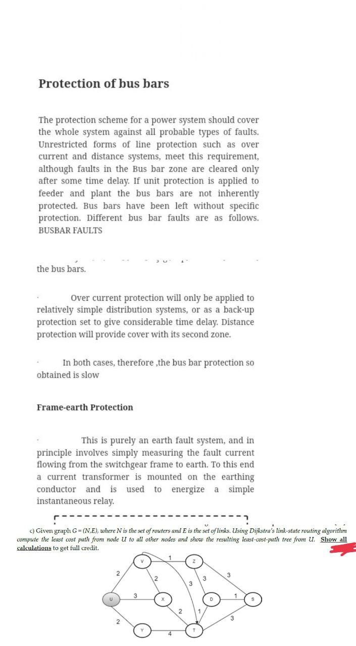 Solved Protection of bus bars The protection scheme for a | Chegg.com