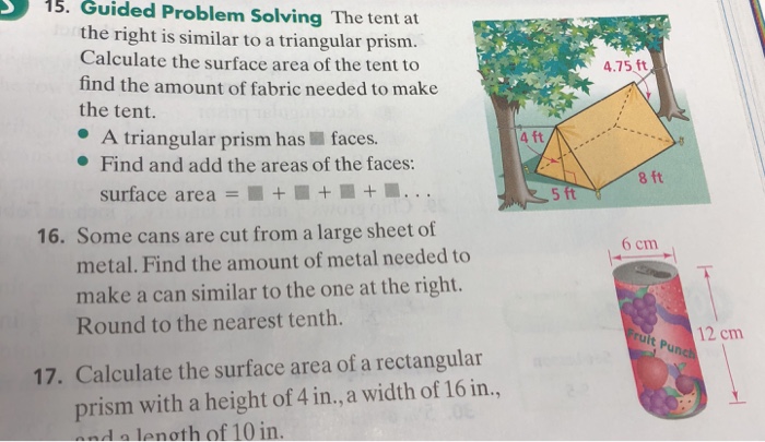 Solved 15. Guided Problem Solving The tent at the right is | Chegg.com