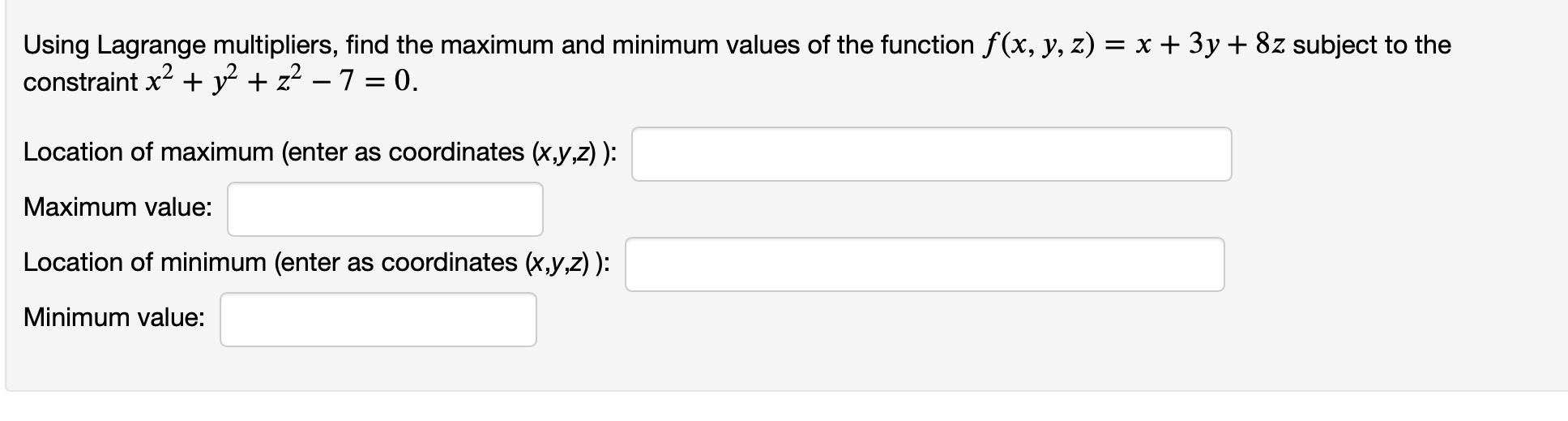 Solved Using Lagrange multipliers, find the maximum and | Chegg.com