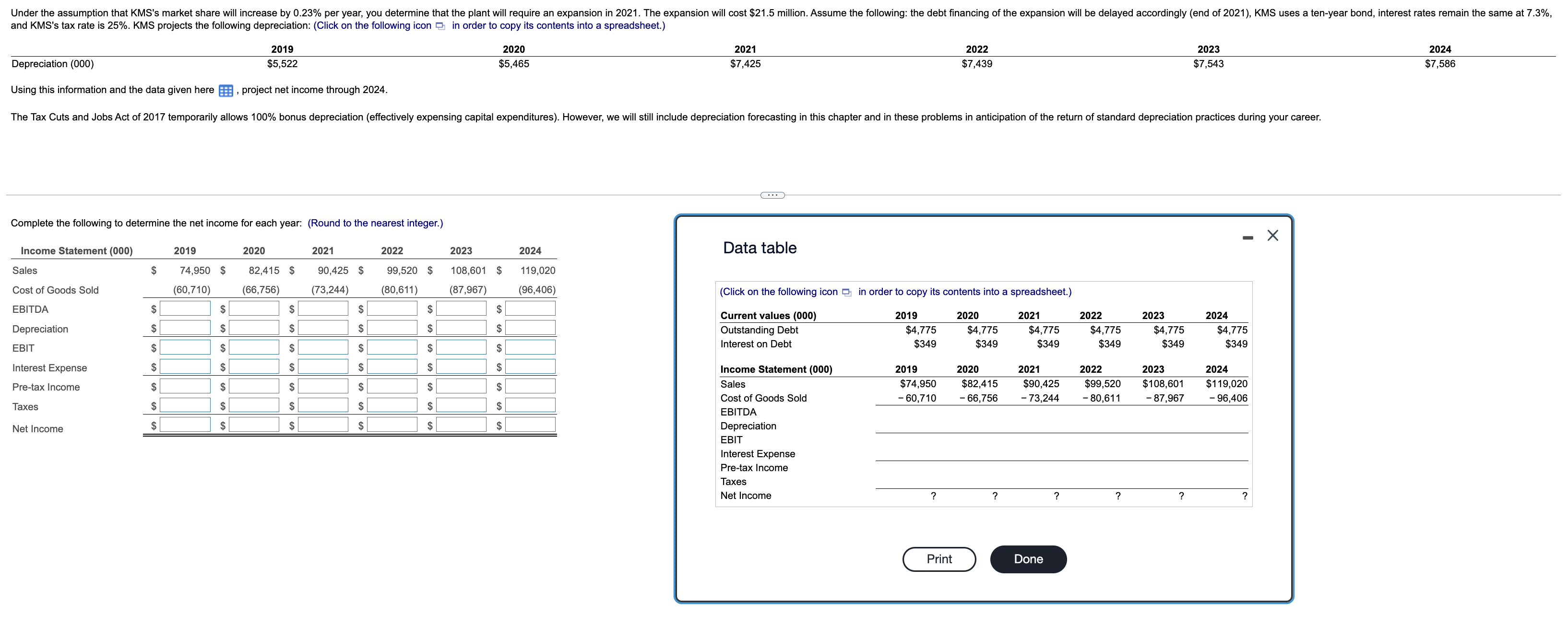Solved Under the assumption that ﻿KMS's market share will | Chegg.com