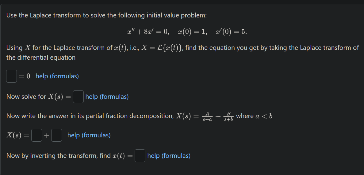 Solved Use the Laplace transform to solve the following | Chegg.com
