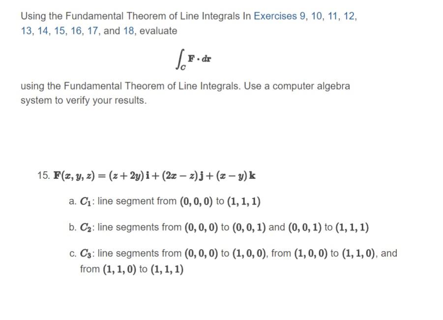 Using the Fundamental Theorem of Line Integrals In | Chegg.com