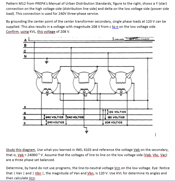 Pattern M12 from PREPA's Manual of Urban Distribution | Chegg.com