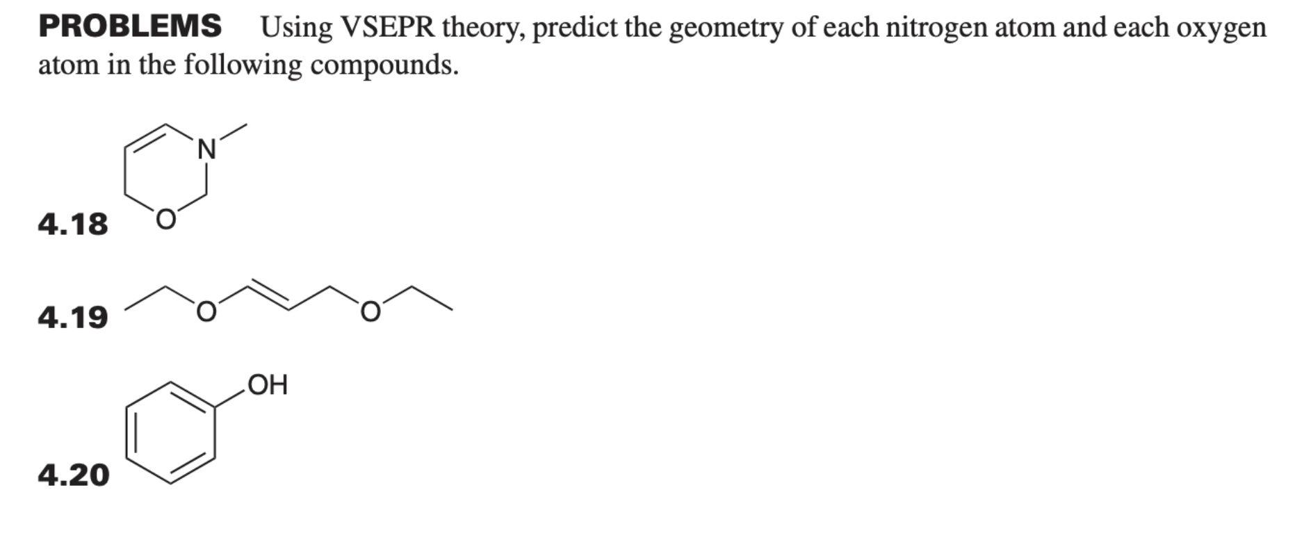 Solved PROBLEMS Using VSEPR theory, predict the geometry of | Chegg.com