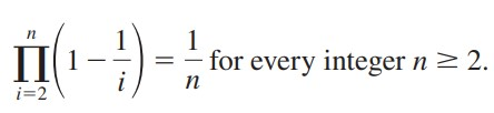 Solved ∏i=2n(1−i1)=n1 for every integer n≥2 | Chegg.com