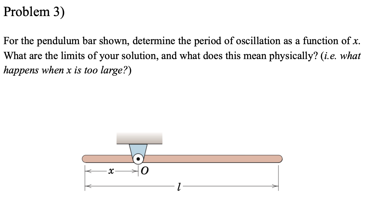 [Solved]: For the pendulum bar shown, determine the period