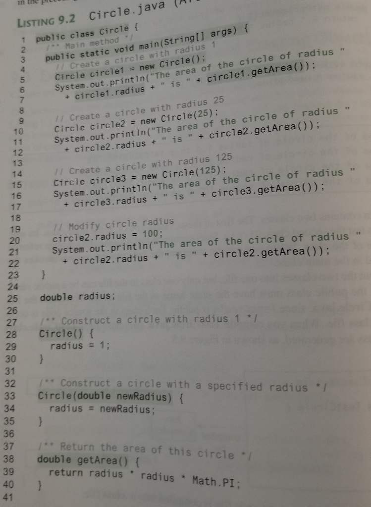 Solved (The Stock class) Following the example of the Circle | Chegg.com