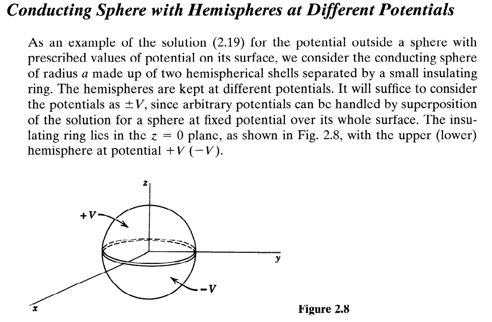 Solved Conducting Sphere with Hemispheres at Different | Chegg.com