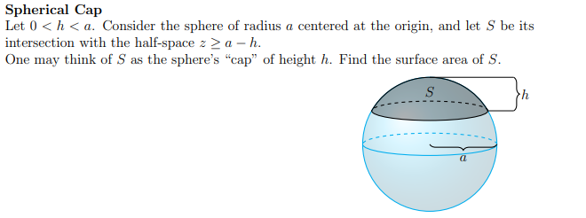 Solved Spherical Cap Let 0 | Chegg.com