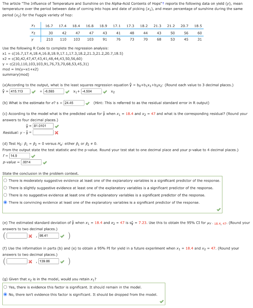 Solved The article "The Influence of Temperature and | Chegg.com