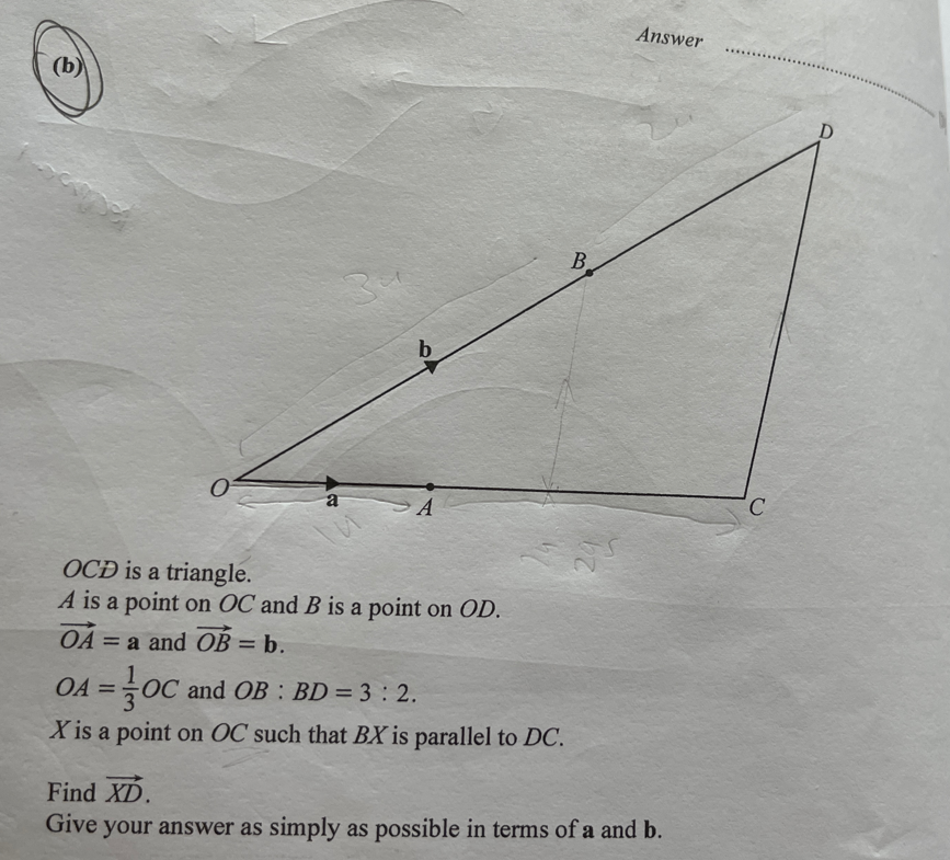 Solved OCD is a triangle. A is a point on OC and B is a | Chegg.com