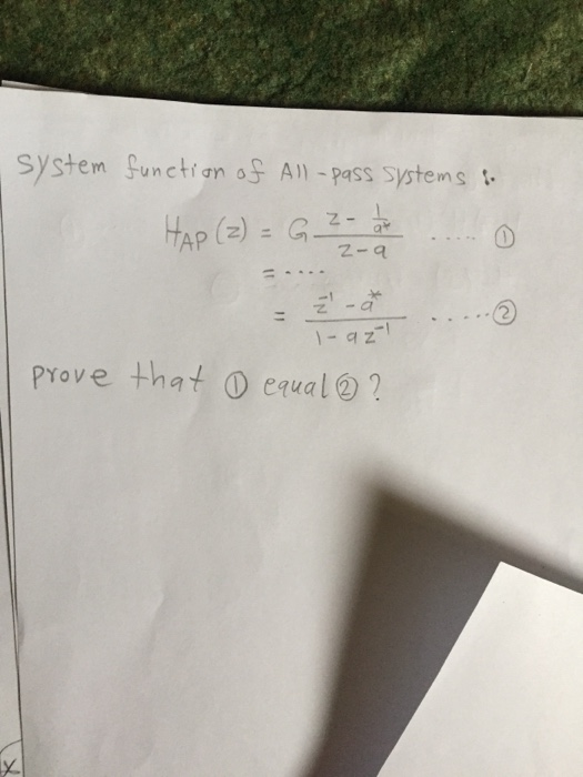 Solved System unctian a All-pass systems 仚 乙 -1 prove that | Chegg.com