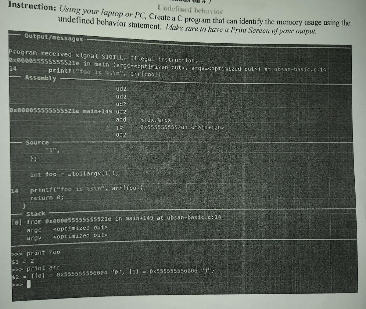 Solved Instruction: Using your laptop or PC, Create a C | Chegg.com