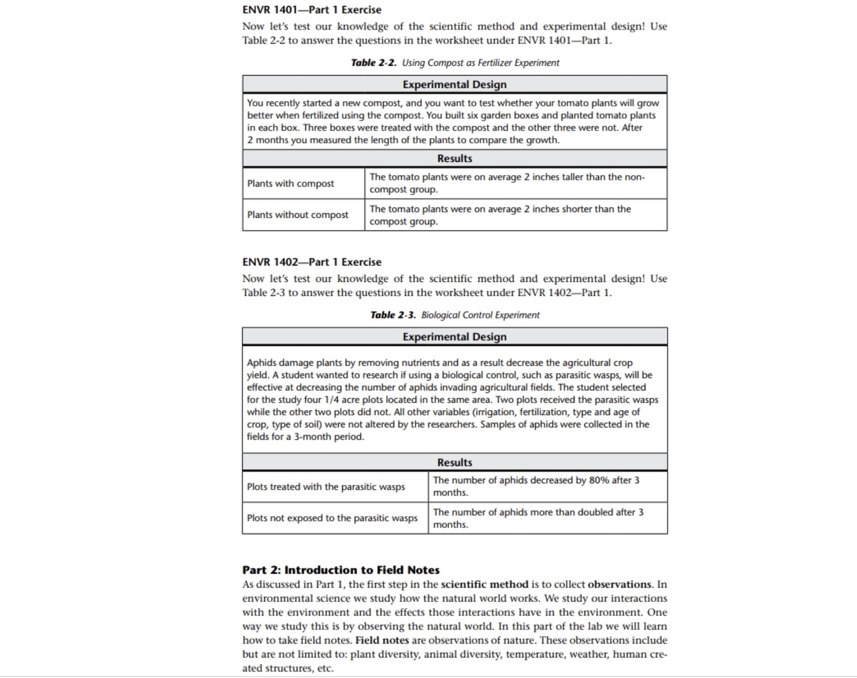 Solved ENVR 1401-Part 1 Exercise Now let's test our | Chegg.com
