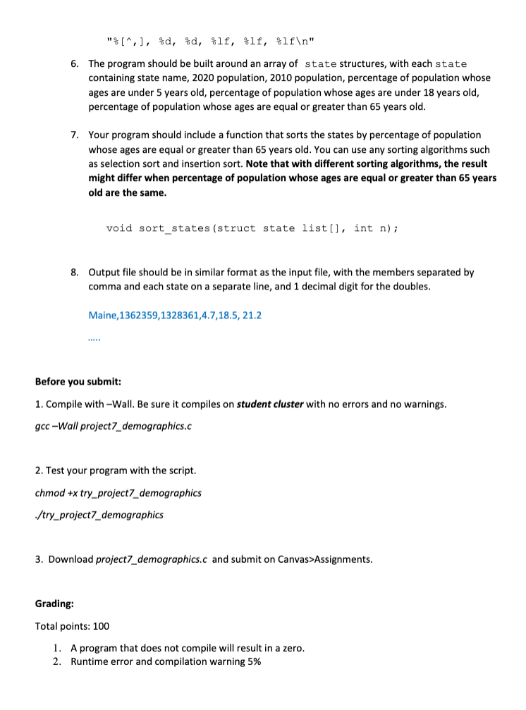 Solved Project 7, Program Design You are given a summarized | Chegg.com