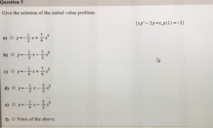 Solved Give the solution of the initial value problem [xy' | Chegg.com