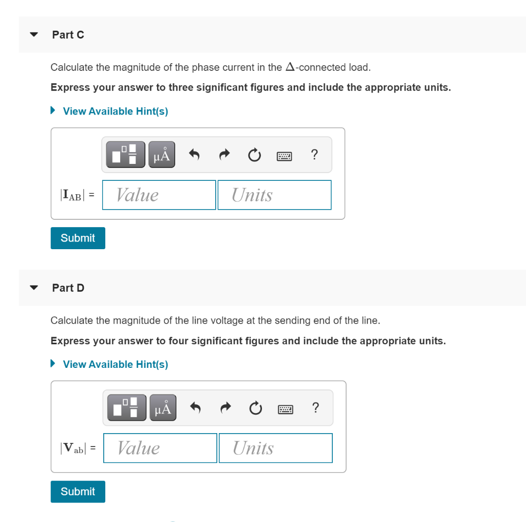 Solved I Review Constants A balanced Y-connected load having | Chegg.com