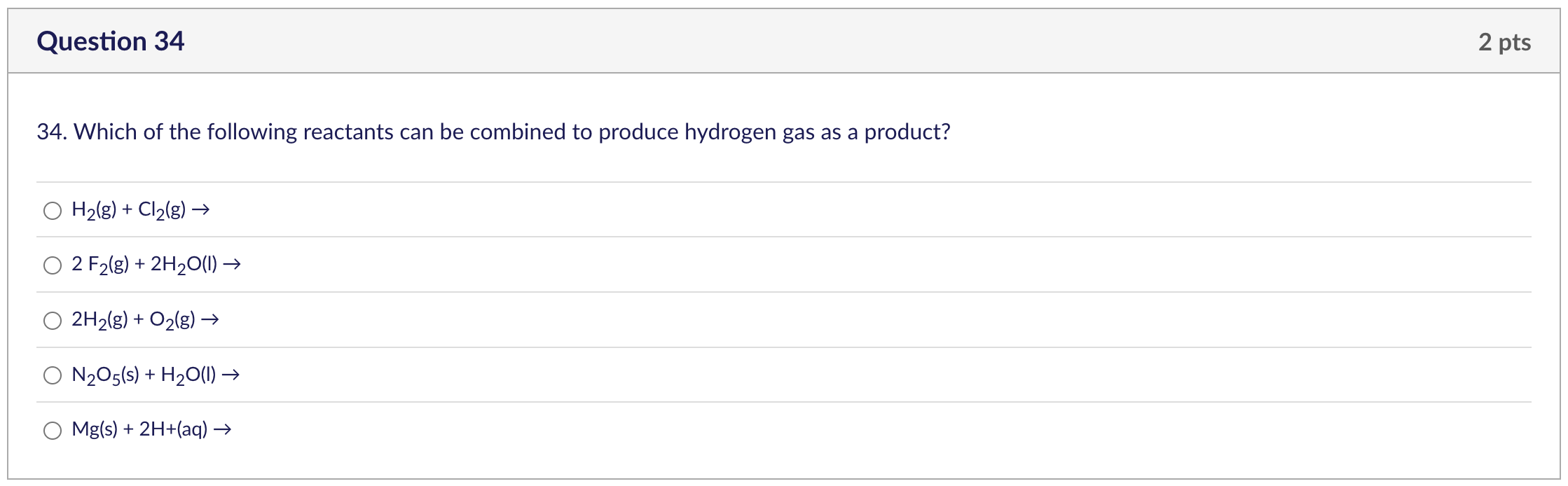 Solved Question 34Which of ﻿the following reactants can be | Chegg.com