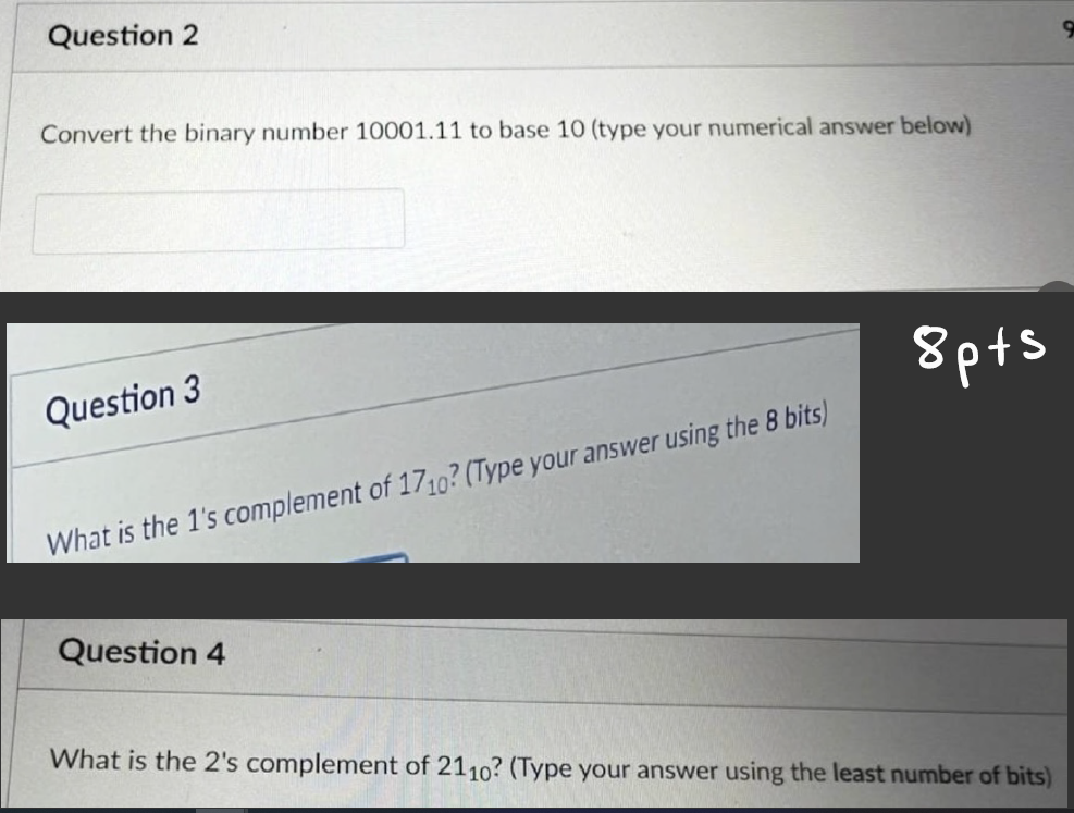 Solved Convert the binary number 10001.11 to base 10 (type | Chegg.com