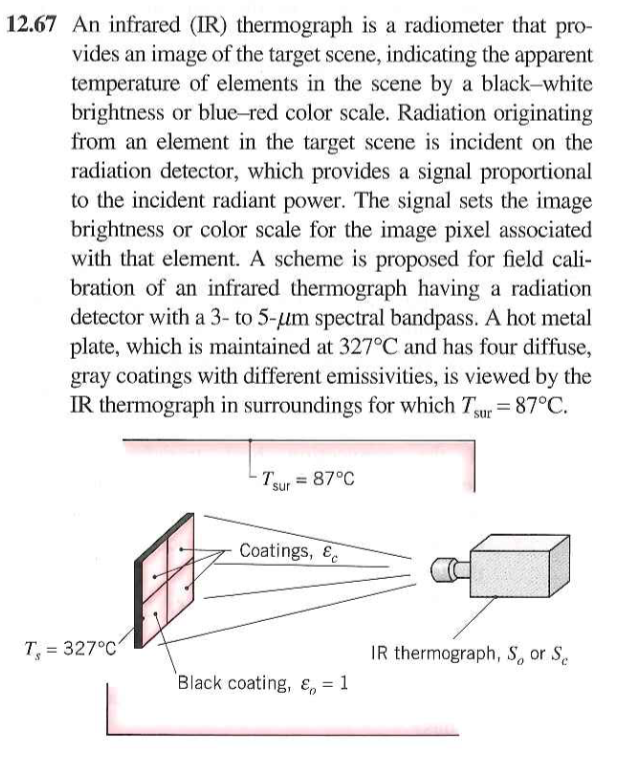 Solved 12.67 An infrared (IR) thermograph is a radiometer | Chegg.com