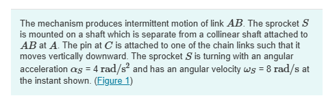 Solved The mechanism produces intermittent motion of ﻿link | Chegg.com