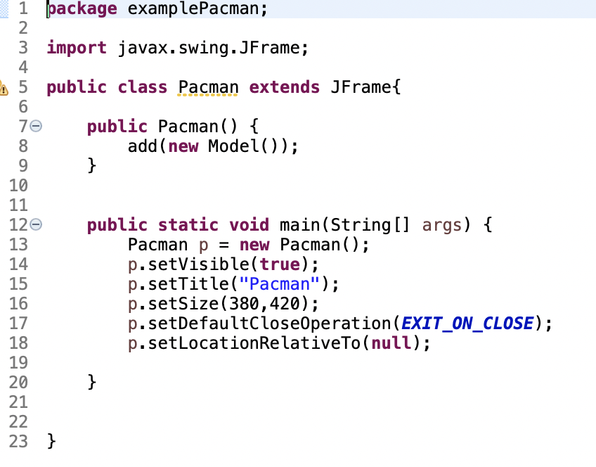 Solved 1 package examplePacman; 2 + import java.awt.*;8 11 | Chegg.com