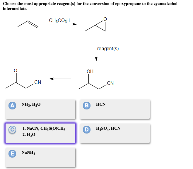Solved Choose the most appropriate reagent(s) for the | Chegg.com