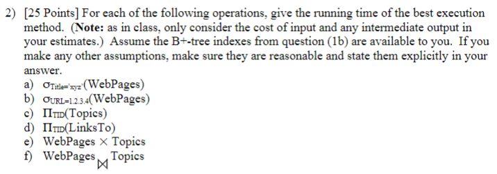 [25 Points] For each of the following operations, | Chegg.com