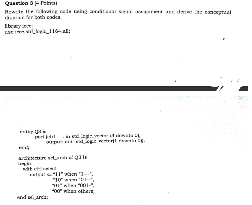 Solved Question 3 (4 Points) Rewrite the following code | Chegg.com