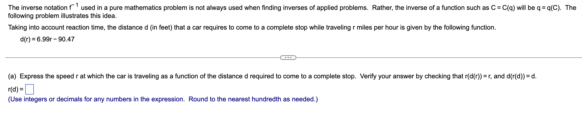 The inverse notation f−1 used in a pure mathematics | Chegg.com
