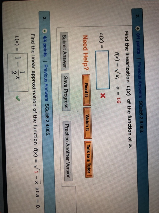 Solved 2. 0/1 points | Previous Answers SCalc8 2.9.003 Find | Chegg.com