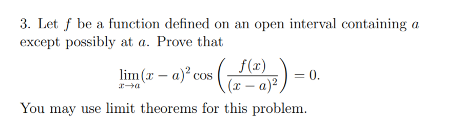 Solved 3.6 Theorem. [SEQUENTIAL CHARACTERIZATION OF LIMITS). | Chegg.com