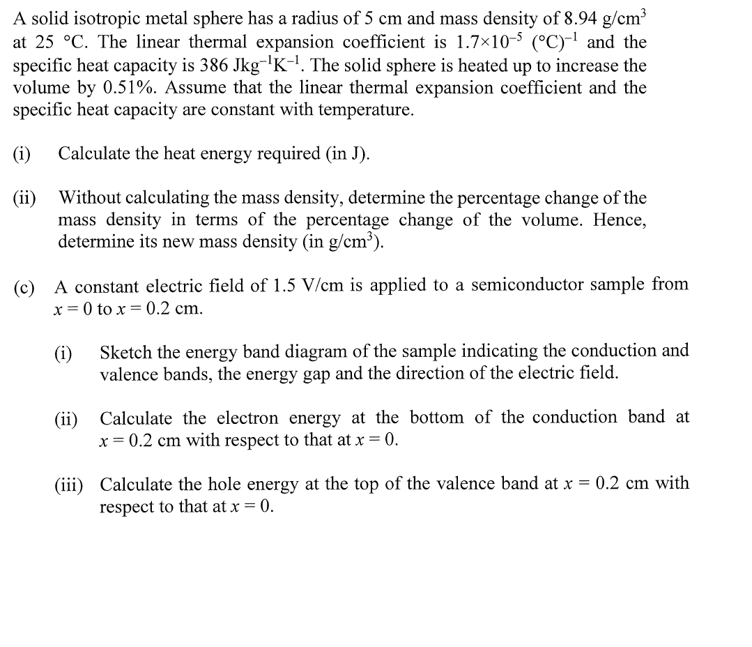 A solid isotropic metal sphere has a radius of 5 cm | Chegg.com