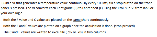 Solved Build a VI that generates a temperature value | Chegg.com