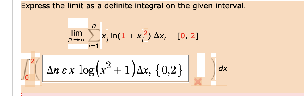 Solved Express the limit as a definite integral on the given | Chegg.com