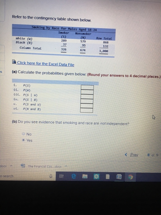 Solved Refer to the contingency table shown below Smoking by | Chegg.com