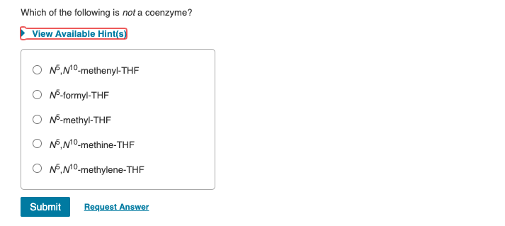 Solved Which of the following is not a coenzyme? | Chegg.com