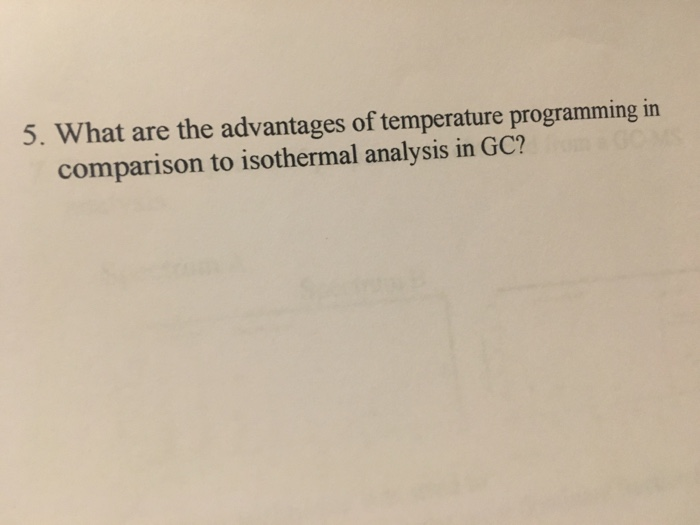 Solved 5. What are the advantages of temperature programming | Chegg.com
