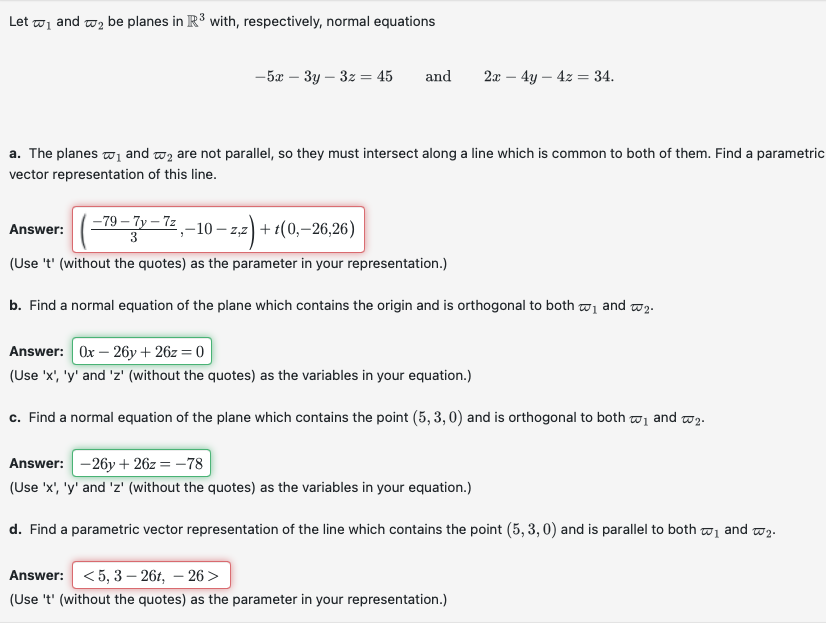 Solved Let ϖ1 and ϖ2 be planes in R3 with, respectively, | Chegg.com