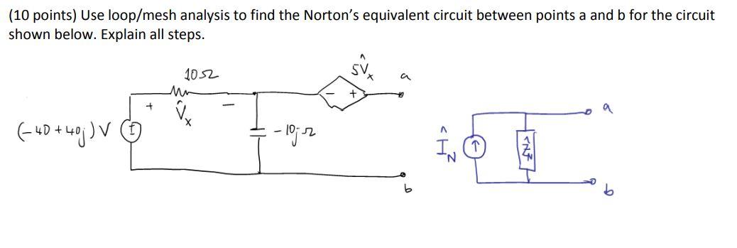 Solved (10 points) Use loop/mesh analysis to find the | Chegg.com