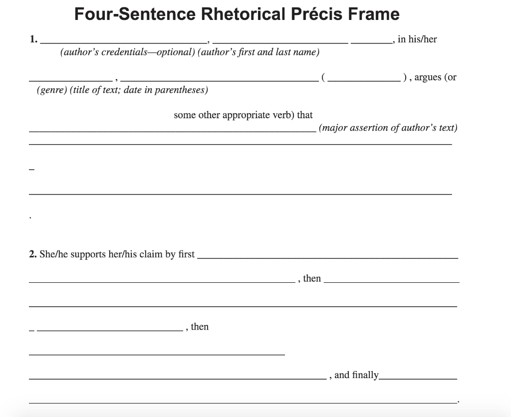Solved Write a four sentences Precis about George | Chegg.com