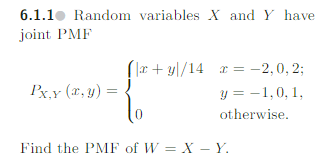 Solved 6.1.1 Random variables X and Y have joint PMF | Chegg.com