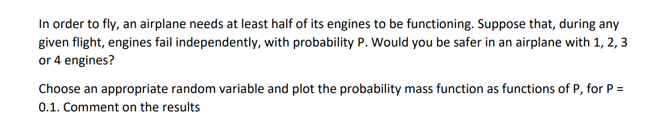 Solved In order to fly, an airplane needs at least half of | Chegg.com