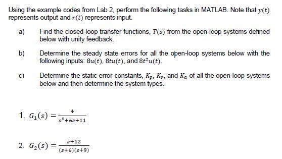 Using the example codes from Lab 2, perform the | Chegg.com