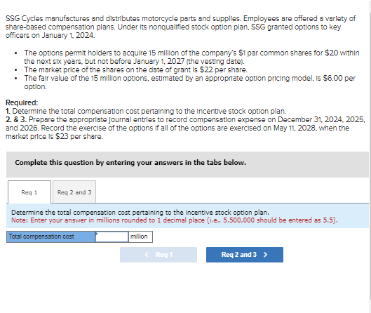 Solved SSG Cycles manufactures and distributes motorcycle | Chegg.com