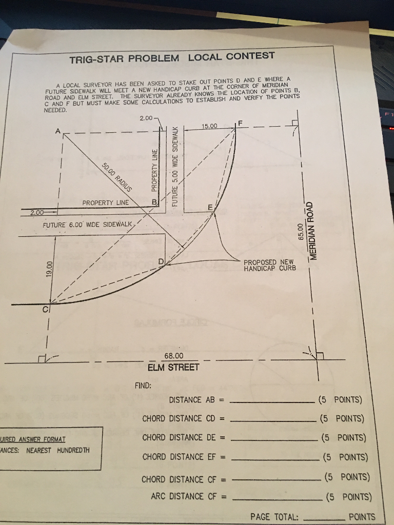 Solved TRIG-STAR PROBLEM LOCAL CONTEST A LOCAL SURVEYOR HAS | Chegg.com
